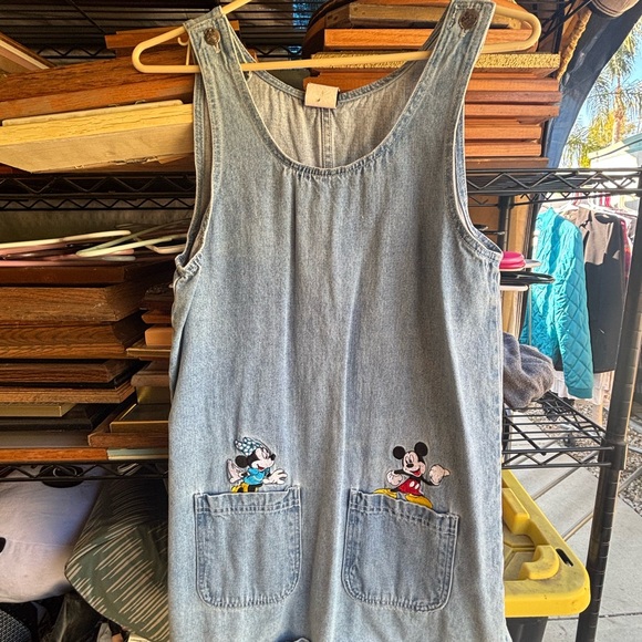 Disney | Dresses | Disney Denim Overalls With Mickey Patch | Poshmark